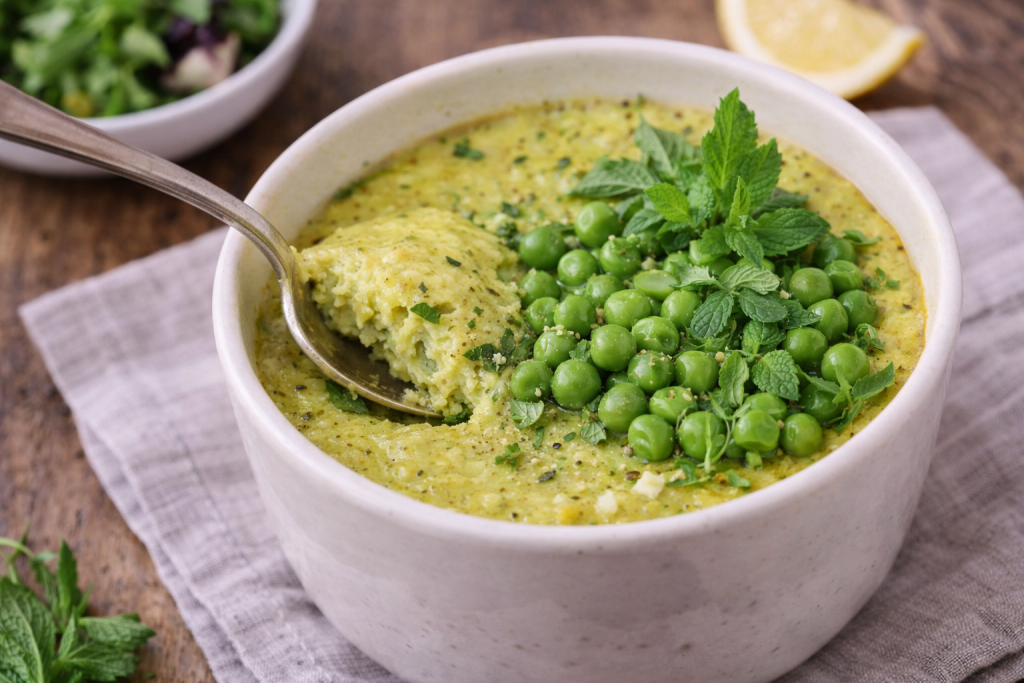 Flans verts courgette-petits pois au chèvre et menthe au cookeo ...