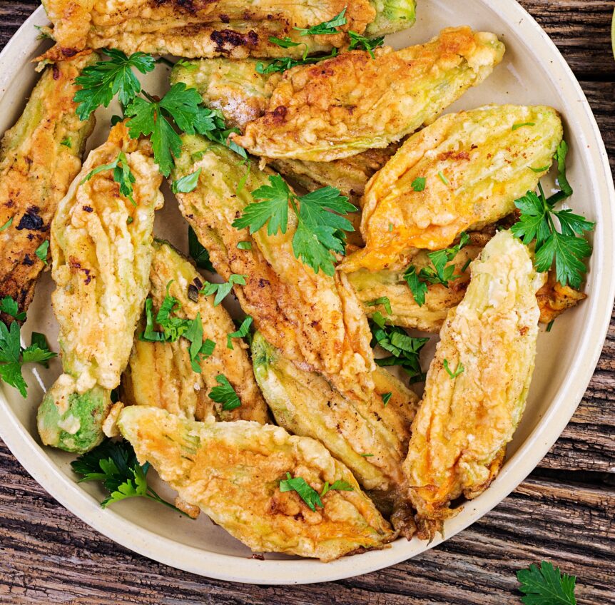 Fleurs de courgette farcies à la ricotta à l'Extra Crisp au cookeo ...